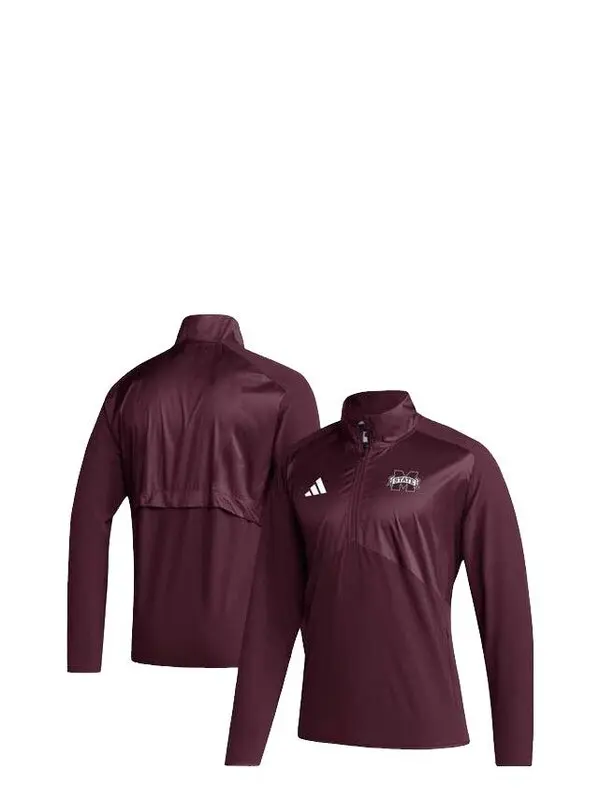 Adidas Mississippi State Bulldogs Quarter-zip Jacket - Maroon