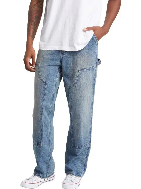 ELWOOD Relaxed Fit Denim Carpenter Pants - Dirty Wash