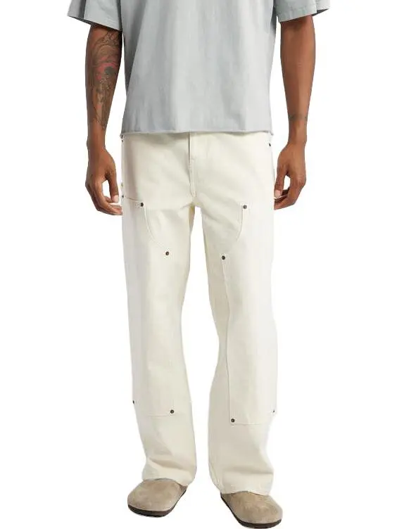 ELWOOD Relaxed Fit Denim Carpenter Pants - Parchment