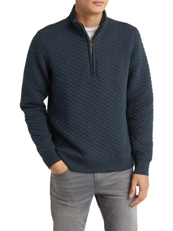 Billy Reid Half Zip Pullover - Carbon Blue