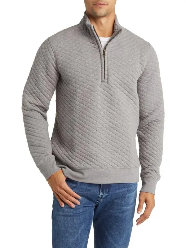 Billy Reid Half Zip Pullover - Medium Grey