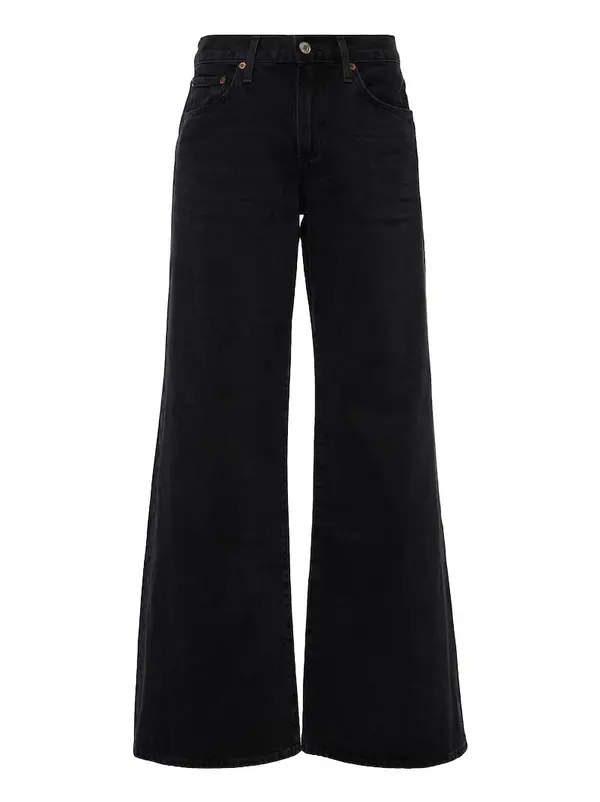 AGOLDE Clara Low-rise Wide-leg Jeans - Black
