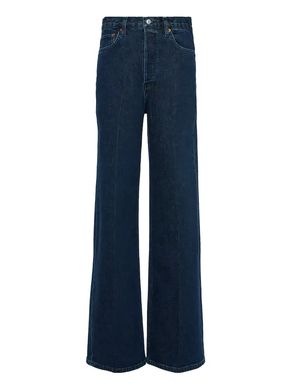 RE/DONE High-rise Straight Leg Jeans - Blue