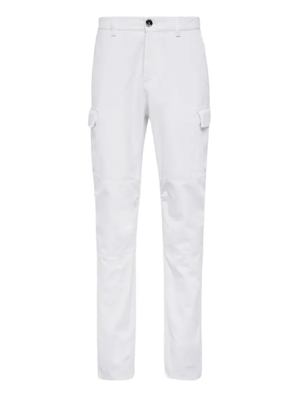 Brunello Cucinelli Cotton Gabardine Cargo Trousers - White