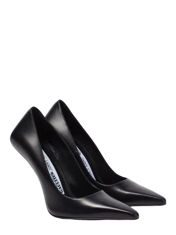 JIMMY CHOO X Jean Paul Gaultier Leather Wedge Pumps - Black