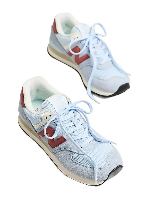 NEW BALANCE 574 Sneakers - Light Blue/burgundy/apricot