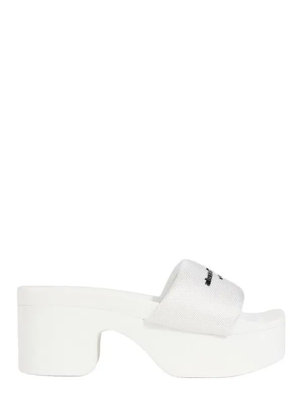 Alexander Wang Canvas Platform Mules - White