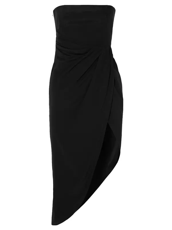 Gauge81 Lica Strapless Silk-satin Dress - Black