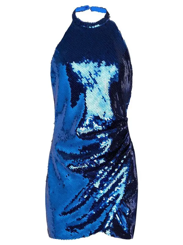Ronny Kobo Open-back Sequined Mini Dress - Bright Blue