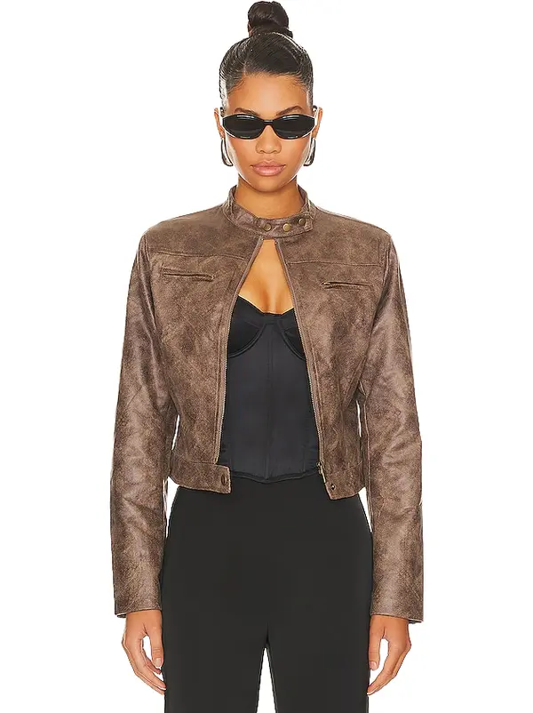 Lioness Bella Moto Jacket - Chocolate