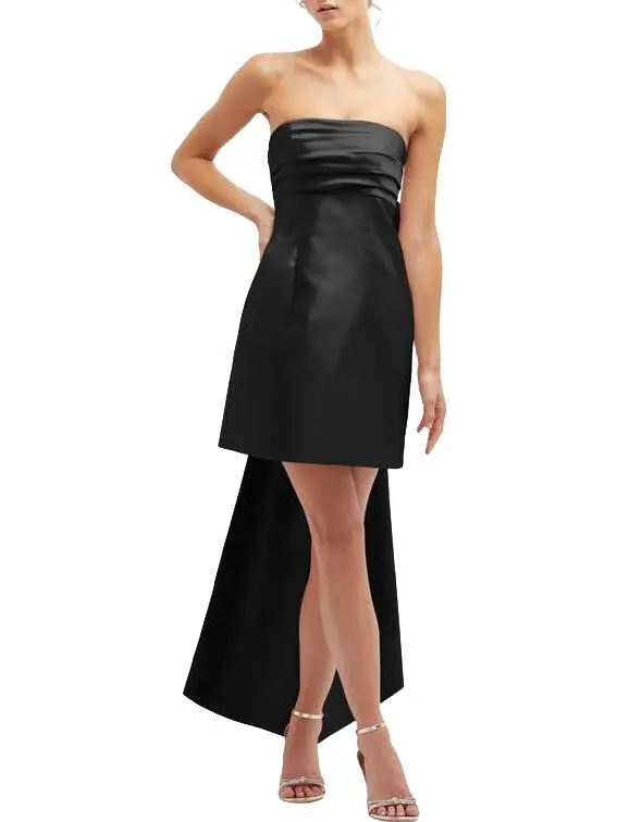 Alfred Sung Oversize Bow Back Strapless Mini Dress - Black