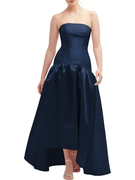Alfred Sung Strapless High-low Gown - Midnight