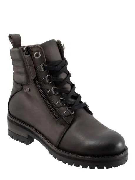Softwalk Everett Leather Combat Boots - Black Distress