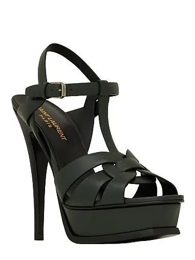 Saint Laurent Tribute Platform Sandals - New Vert Fonce
