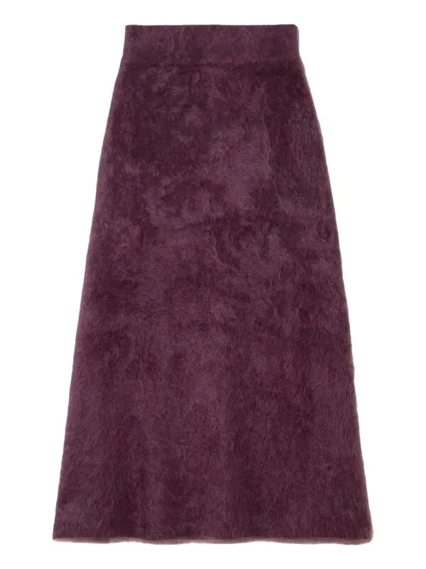LISA YANG Asta Brushed-cashmere Midi Skirt - Burgundy