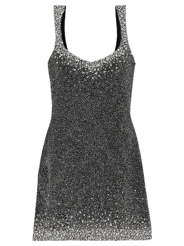CLIO PEPPIATT Embellished Stretch-mesh Mini Dress - Silver