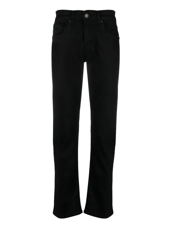 7 For All Mankind Mid-rise Slim-fit Jeans - Black