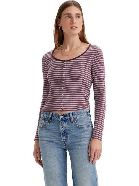 LEVI'S Long-sleeve Snap Front Top - Winetasting