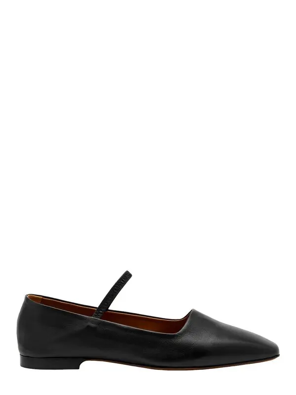 ATP ATELIER Petina Mary Jane Leather Flats - Black