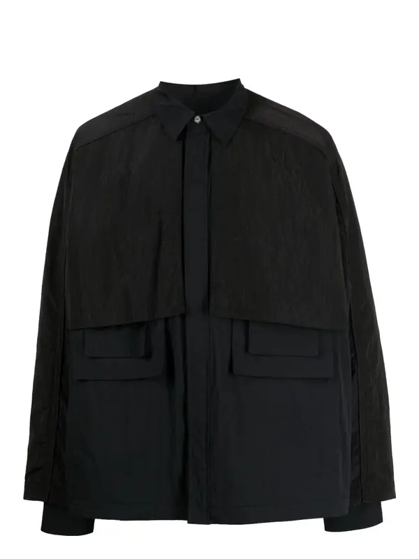 JUUN.J Panelled Lightweight Shirt Jacket - Black