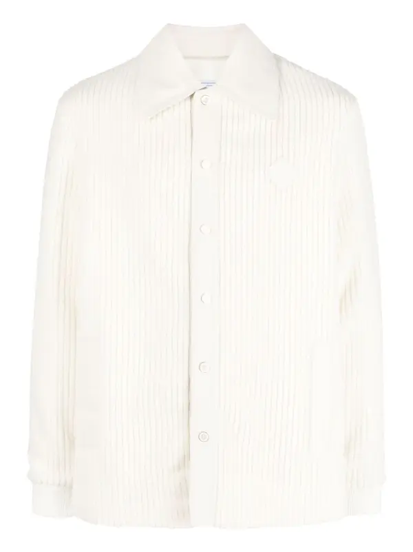 Casablanca Ribbed Buttoned Cardigan - White