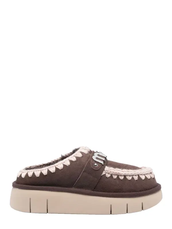 Mou Bounce Logo-plaque Mules - Brown