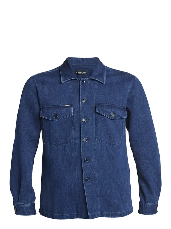 TOM FORD Dark Wash Denim Overshirt - Blue