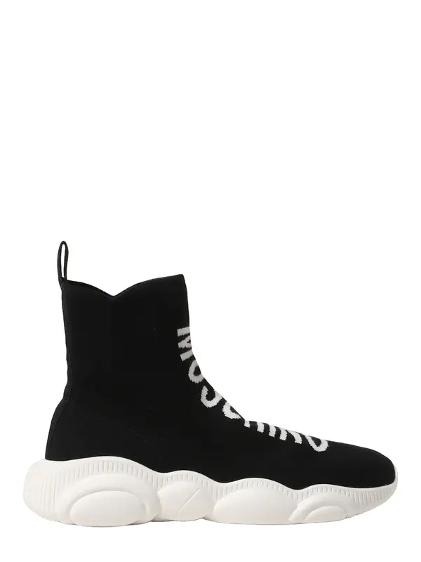 Moschino Logo High-top Sneakers - Black 1