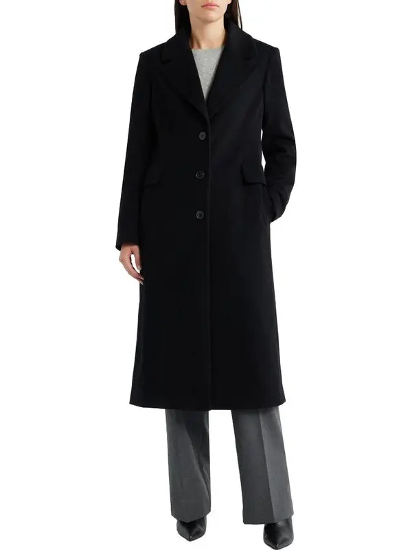 Fleurette Holland Wool Coat - Black