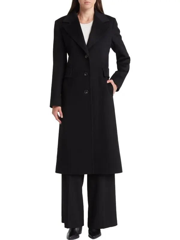 Fleurette Holland Longline Wool Coat - Black