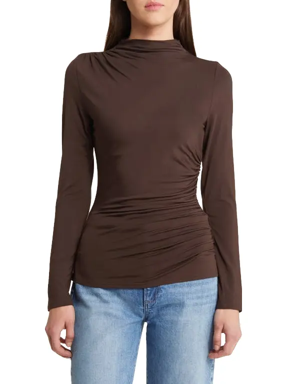 Rails Joelle Ruched Blouse - Espresso