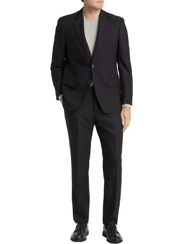 DANIEL HECHTER Norris Windowpane Wool Suit - Black