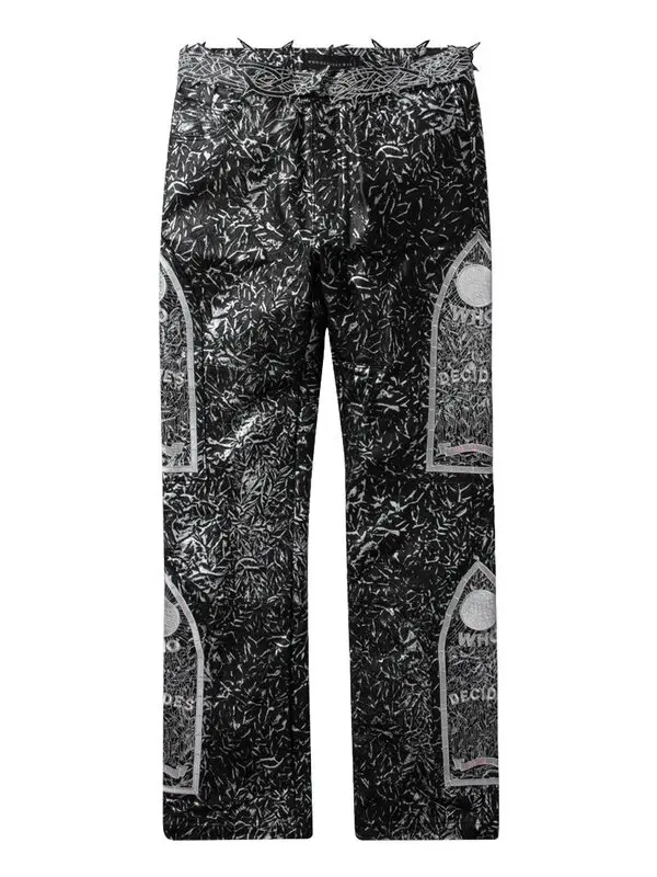 WHO DECIDES WAR Foil Leather Pant - Coal