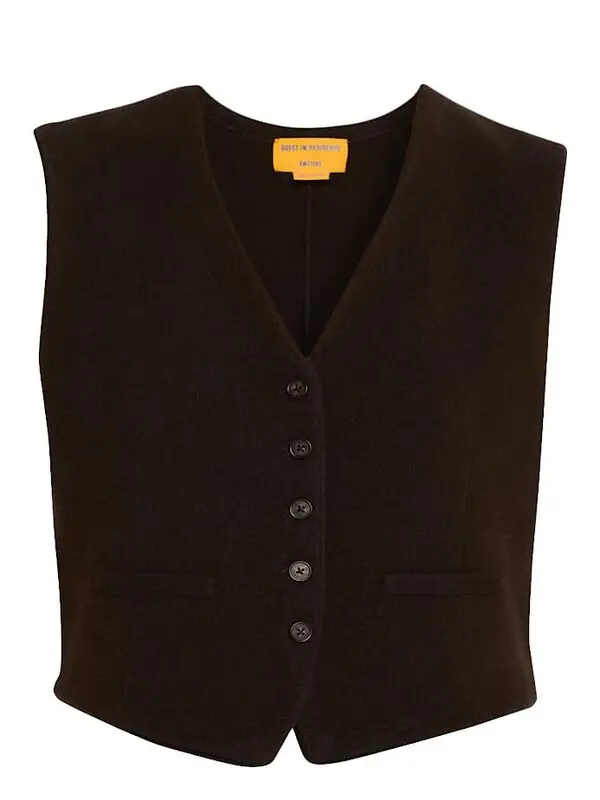 Guest In Residence Tailored Cashmere Vest - Burnt Coco