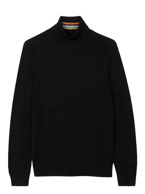 Paul Smith Merino Wool Roll Neck Sweater - Black