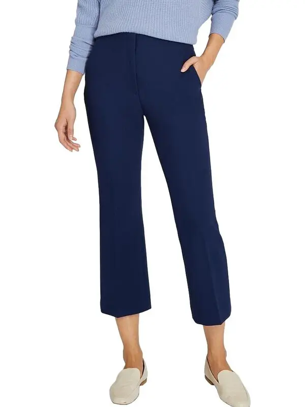 Club Monaco Crop Kick Flare Trousers - Navy/bleu Marine