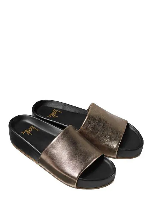 Beek Pelican Leather Slides - Black