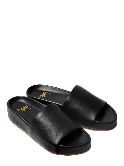 Beek Pelican Leather Platform Slides - Black