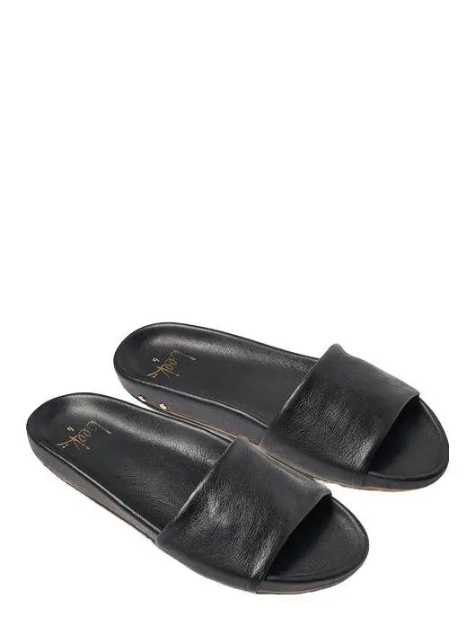 Beek Gallito Leather Slide Sandals - Black
