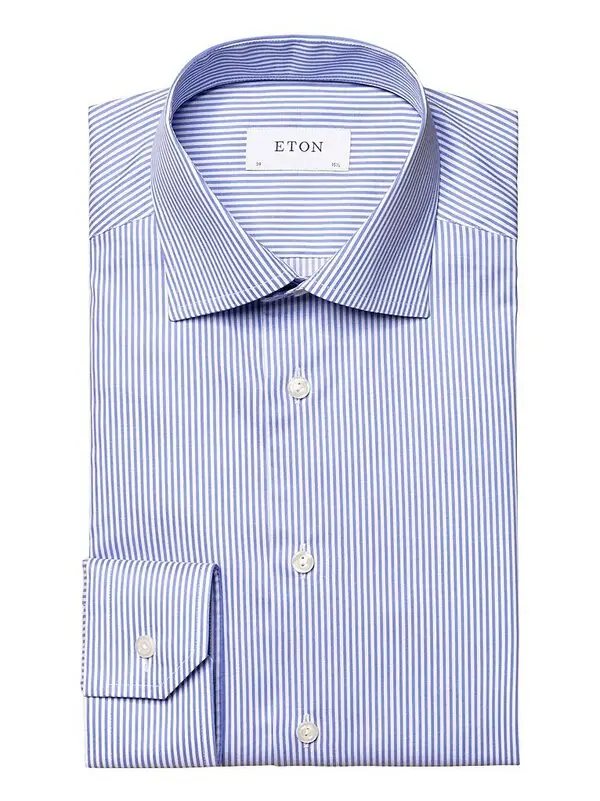 Eton Slim Fit Bengal Stripe Dress Shirt - Blue