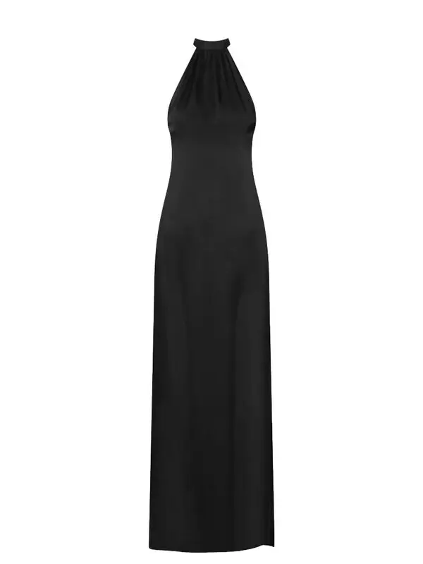 MAISON CLOSE Open-back Satin-weave Dress - Black