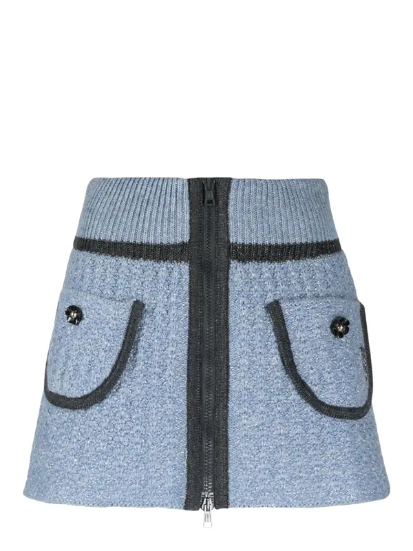 CORMIO Chunky-knit Mini Skirt - Blue
