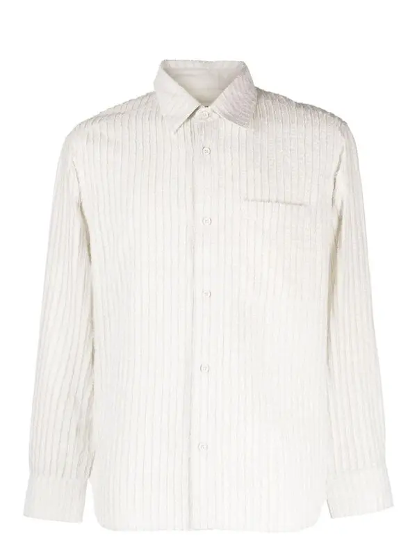 CRAIG GREEN Stripe-embroidered Cotton Shirt - White