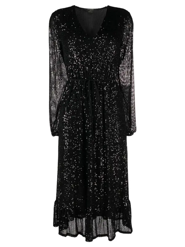 TWINSET Sequin-embellished Midi Dress - Black