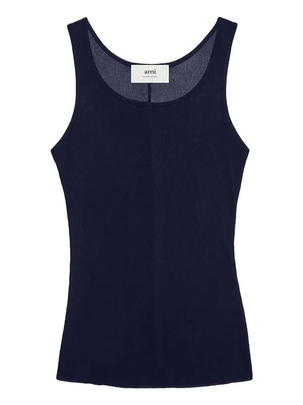 Ami Semi-sheer Tank Top - Blue