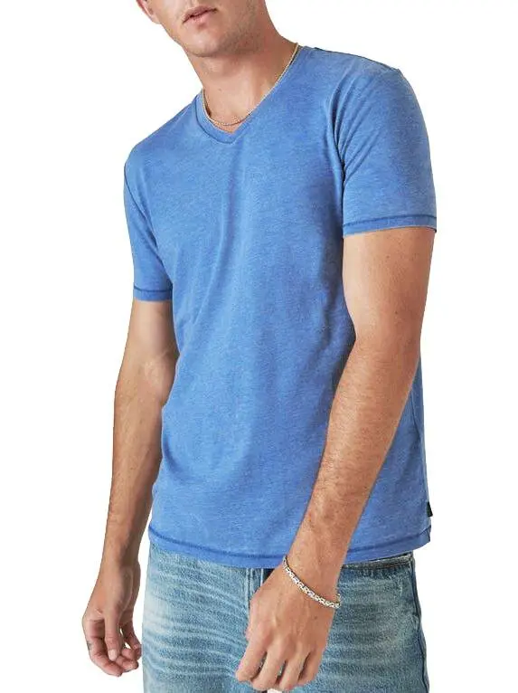 Lucky Brand Relaxed Fit V-neck T-shirt - Monaco Blue