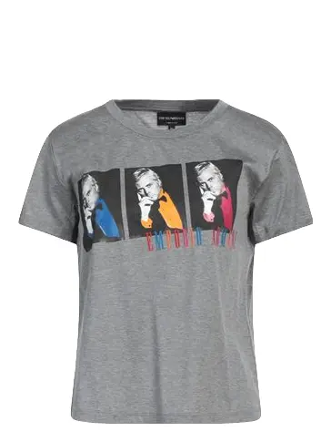 Emporio Armani Printed Cotton Jersey T-shirt - Grey
