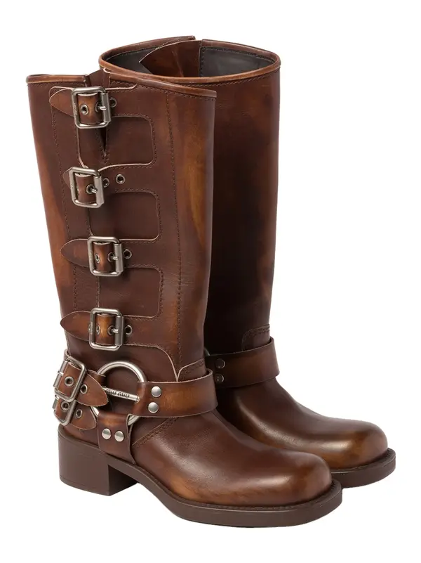Miu Miu Leather Boots - Sienna