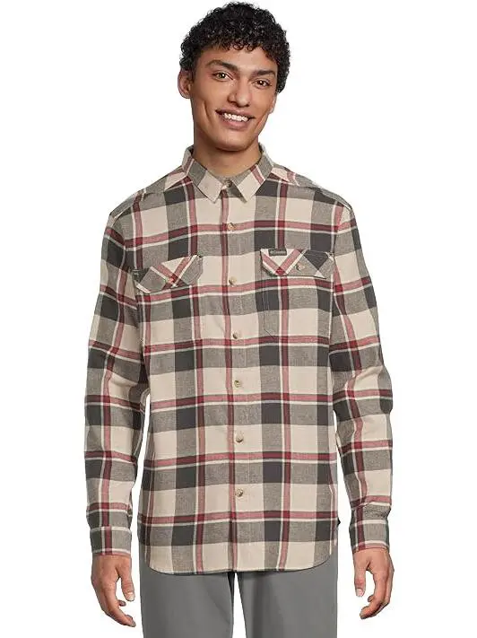 Columbia Flare Guntm Stretch Flannel Long Sleeve Button Up Mountain Trails Edge Plaid - Multi