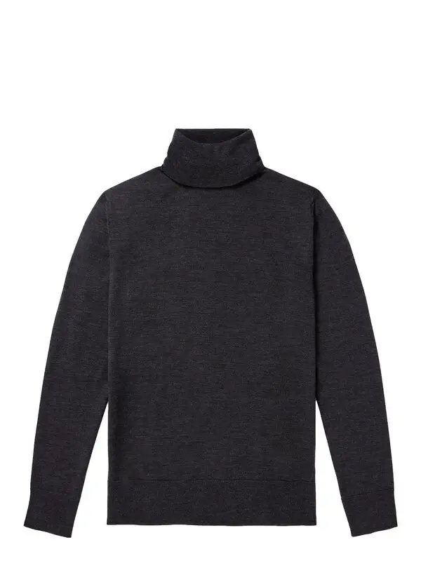 Mr P. Slim-fit Merino Wool Rollneck Sweater - Gray